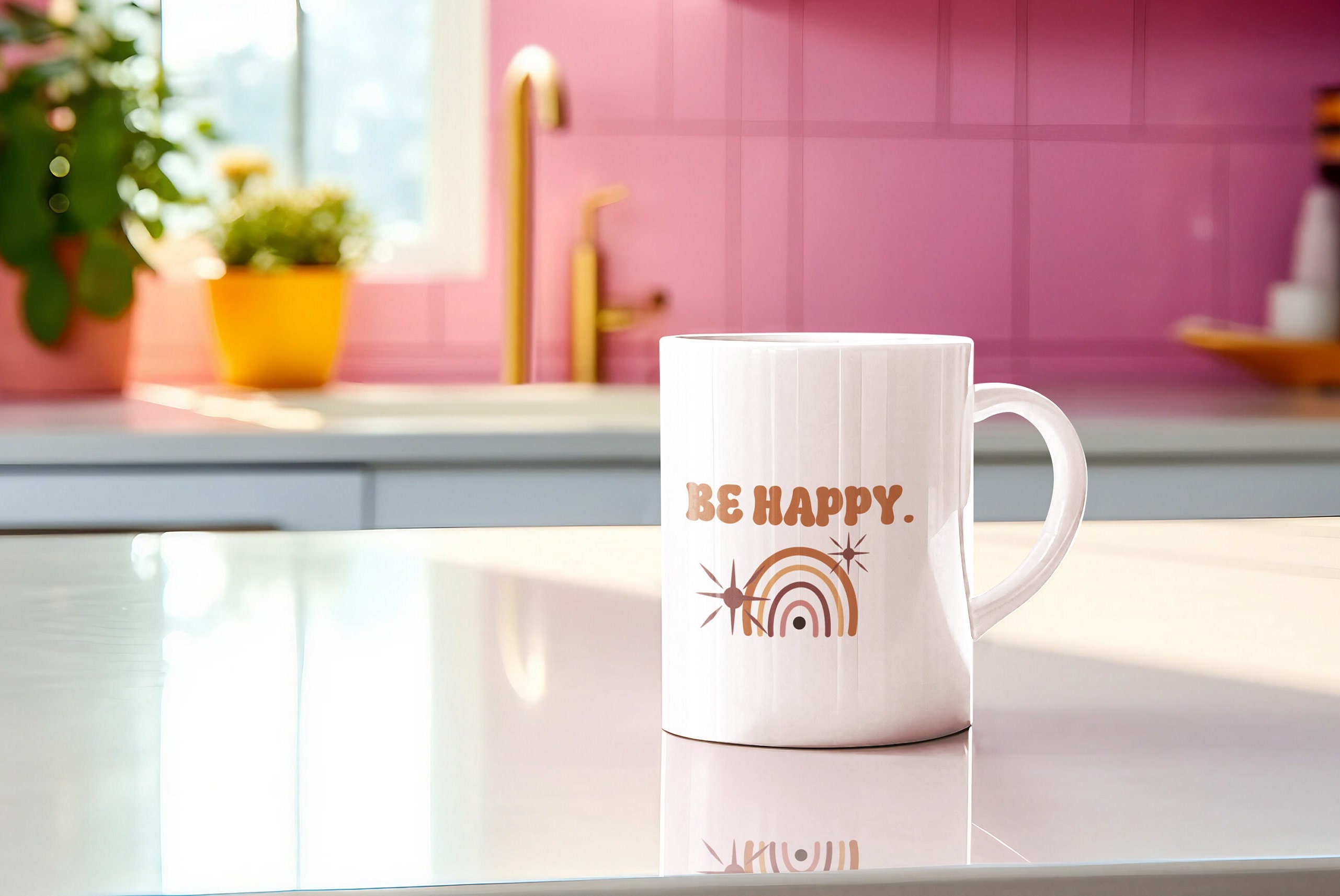 Be Happy Coffee Mug - Positive Affirmation, Feel Good Mug, Gift for Her ...