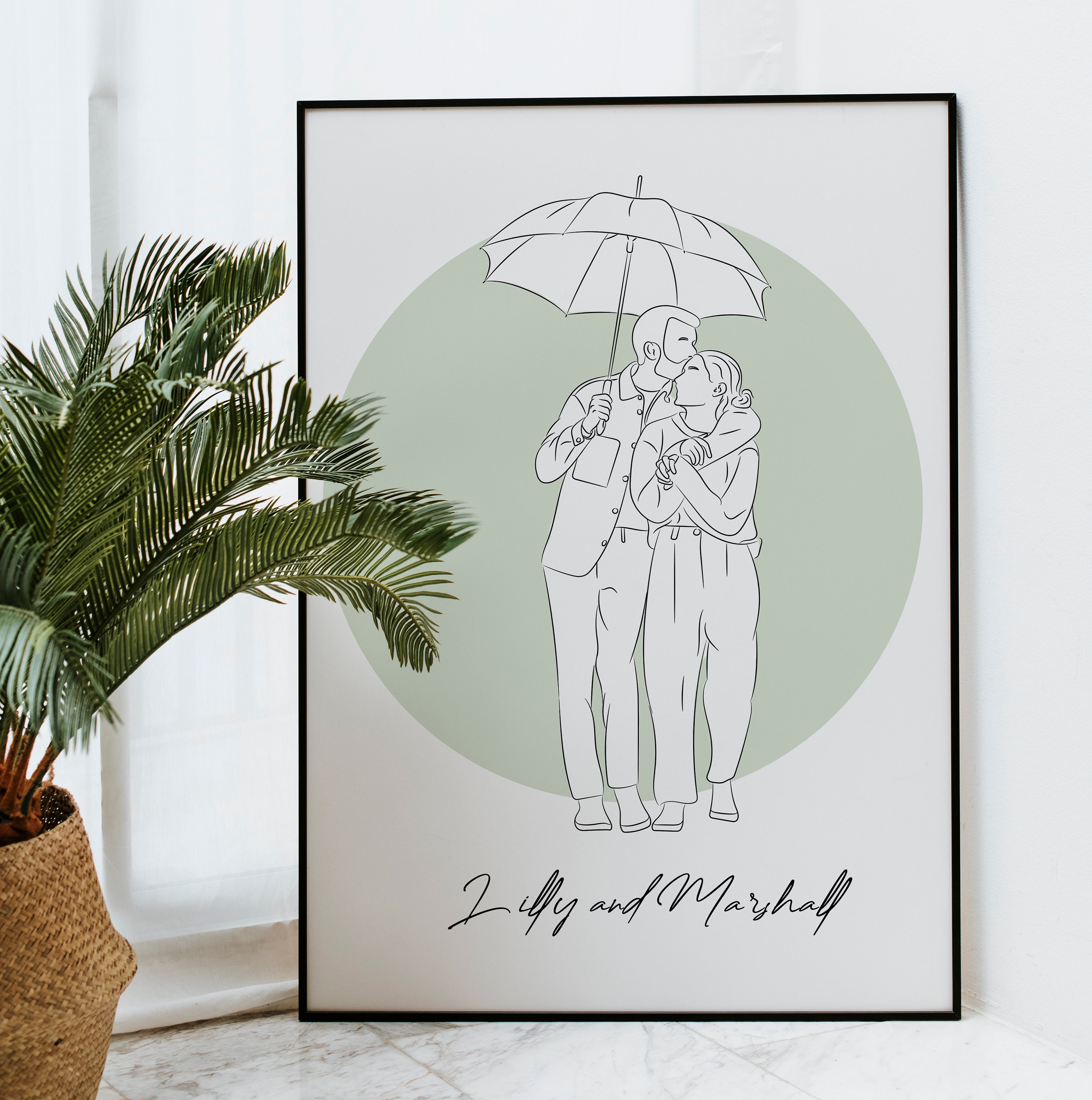 Custom One Line Drawing, Personalized Drawing, Custom Gift, One Line ...