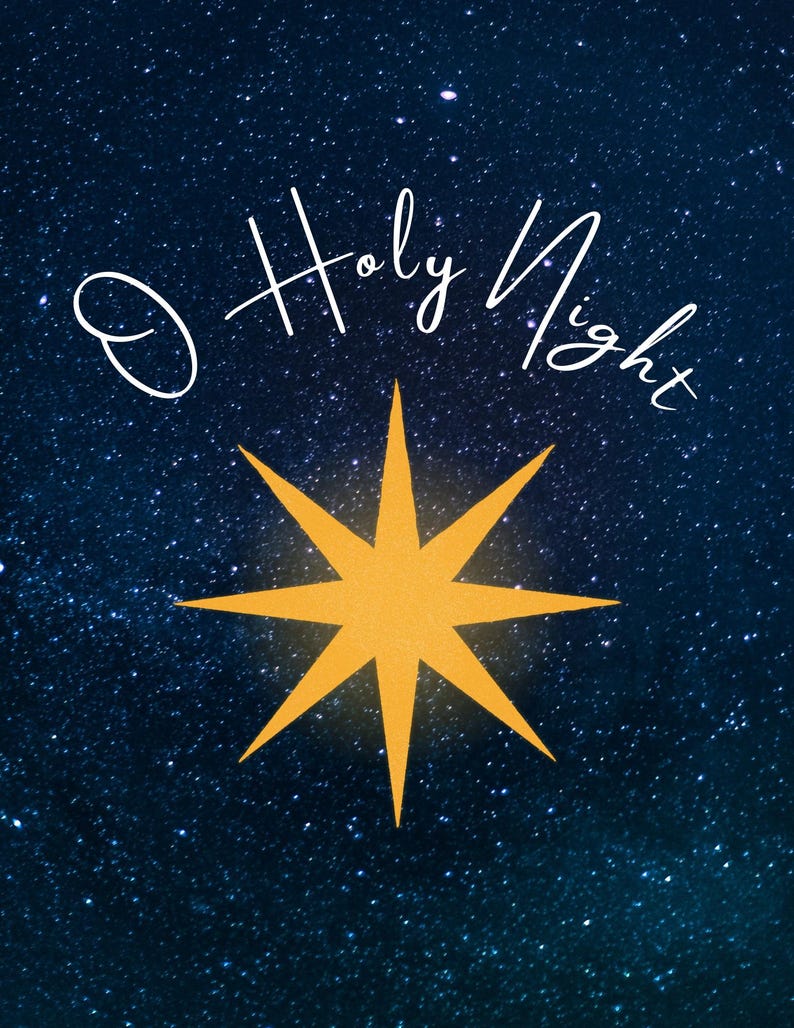 O Holy Night Printable | Christmas Wall Art | Digital Download | Letter ...