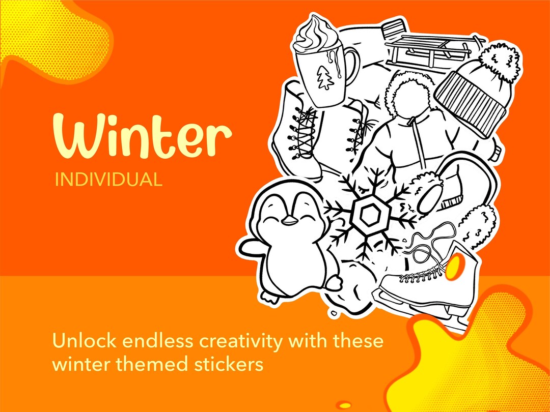 Individual Winter Color Your Own Decal Pack: Digital Download Print at ...