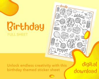 Full Page Camping Color Your Own Sticker Sheet: Print at Home | Line ...