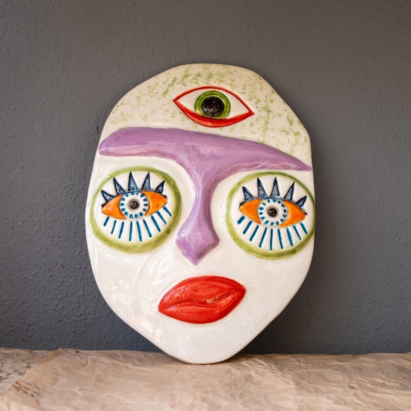 Ceramic Wall Mask - Etsy