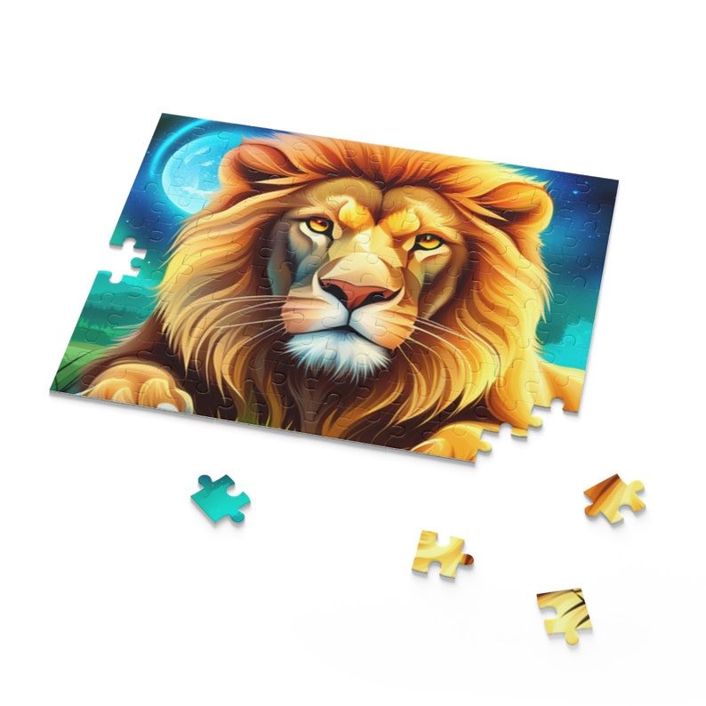 Lion Jigsaw Puzzle in Vivid Colors 120, 252, 500 Pieces Vibrant ...