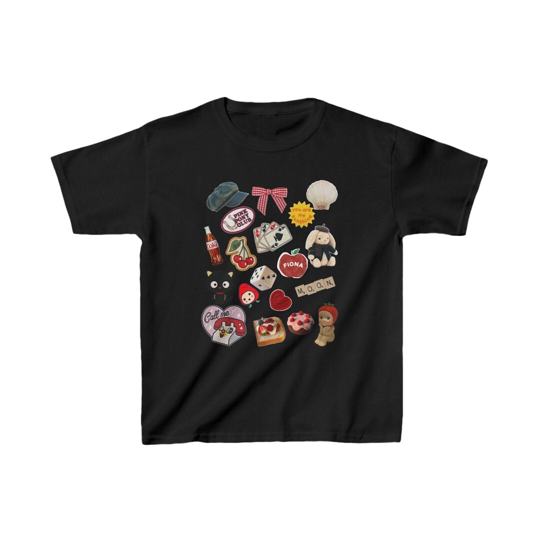 Collage-style Aesthetic Y2K Scrapbook T-shirt, Sonny Angel Stickers ...