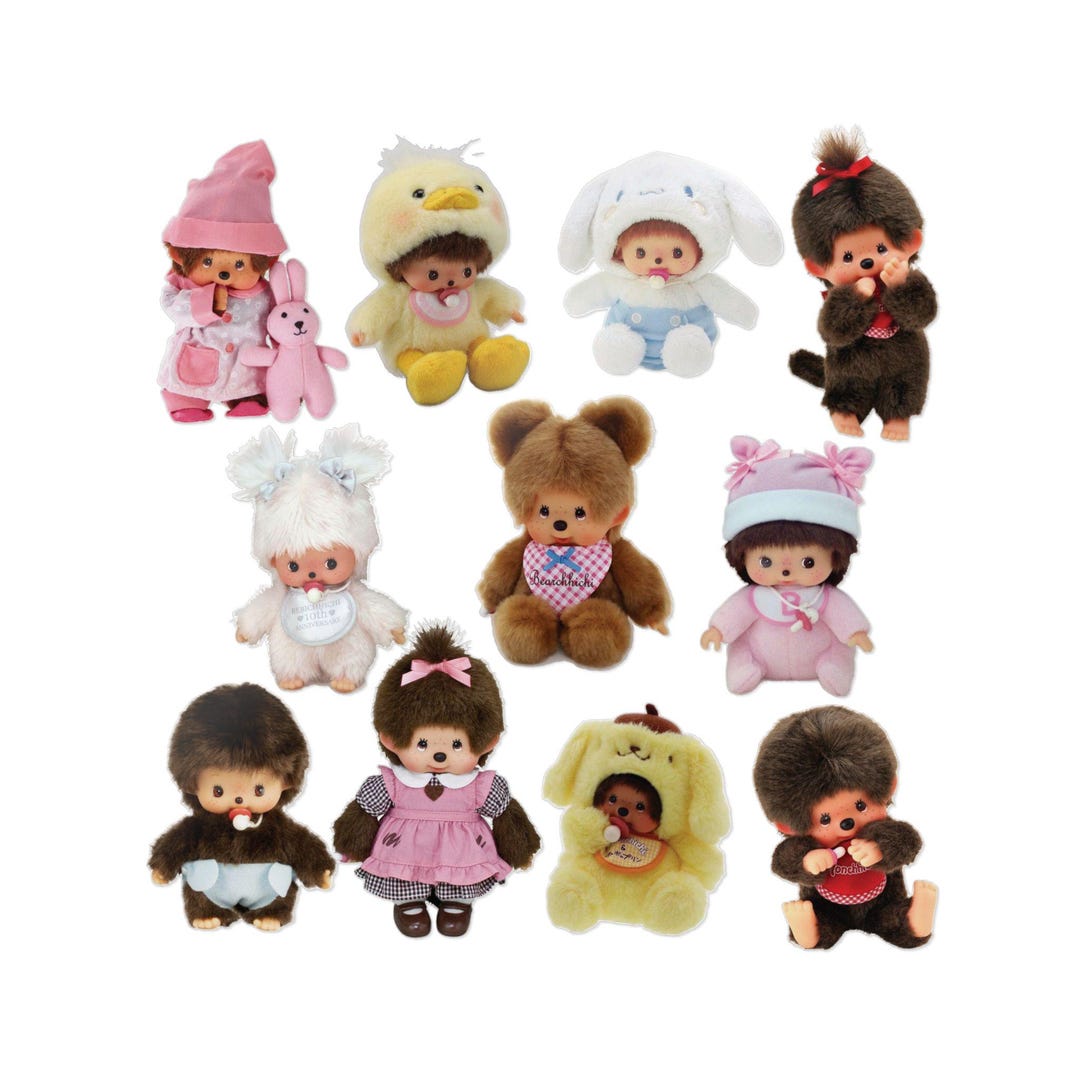 Monchhichi Die-cut Stickers, Cute Kawaii Vinyl Decals for Laptop, Water ...