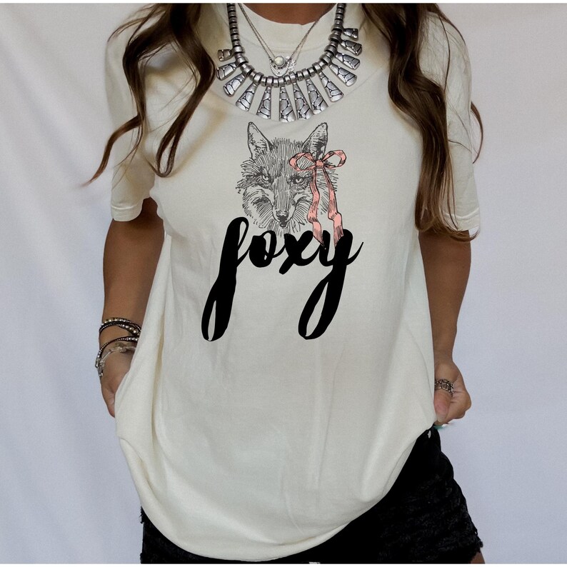 Foxy Shirt With Coquette Bow | Cute Oversized T-shirt | Aesthetic ...
