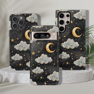 Crescent Moon Celestial Clouds Phone Case Iphone, Samsung Galaxy ...