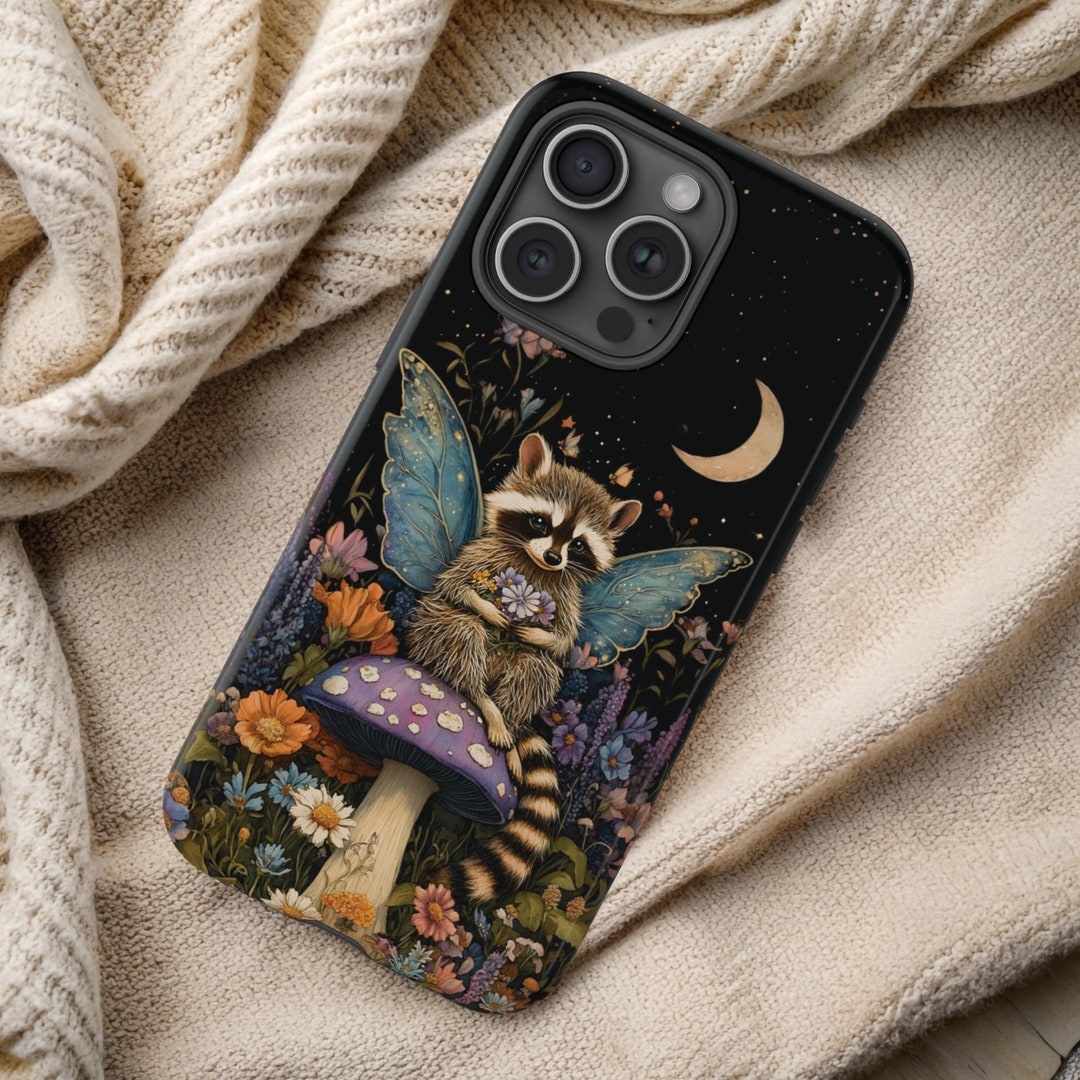 Raccoon Fairy Cottage Core Phone Case, Iphone, Samsung Galaxy, Google ...