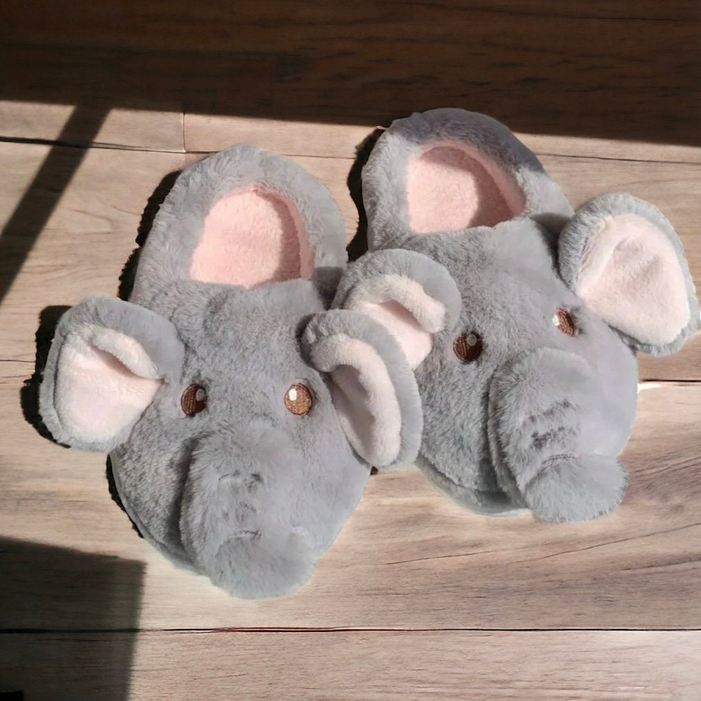 Cute Slippers, Elephant, House Slippers, Fuzzy Slippers, Fluffy ...