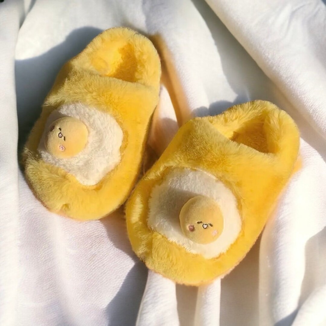Cute Slippers, Egg, Funny Slippers, House Slippers, Fuzzy Slippers ...