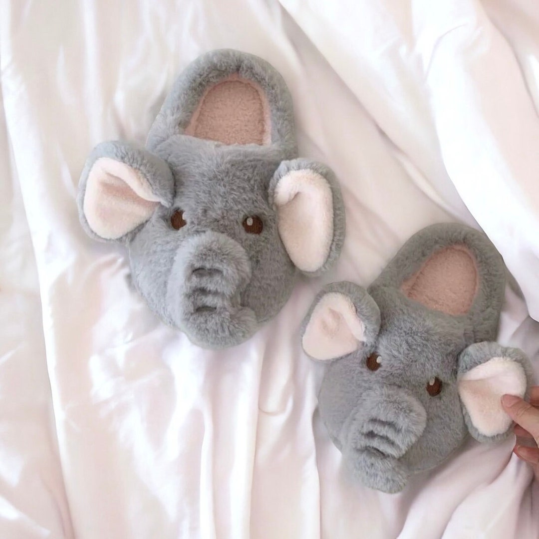 Cute Slippers, Elephant, House Slippers, Fuzzy Slippers, Fluffy ...