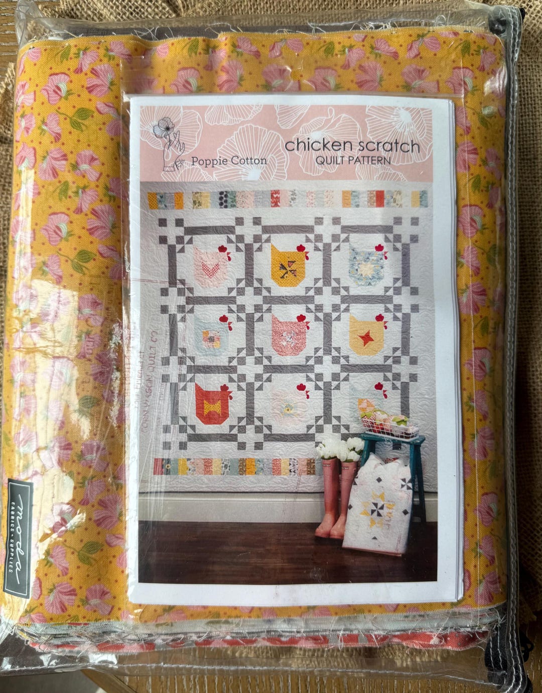 Chicken Scratch Fabric Quilt Kit and Pattern by Poppie Cotton. *RARE ...