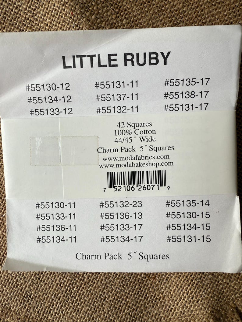 Little Ruby Charm Pack Bonnie and Camille for Moda *RARE* Out of Print ...
