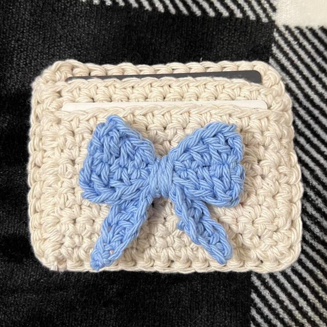 Handmade Crochet Bow Wallet / Card Holder / Card Pouch - Etsy