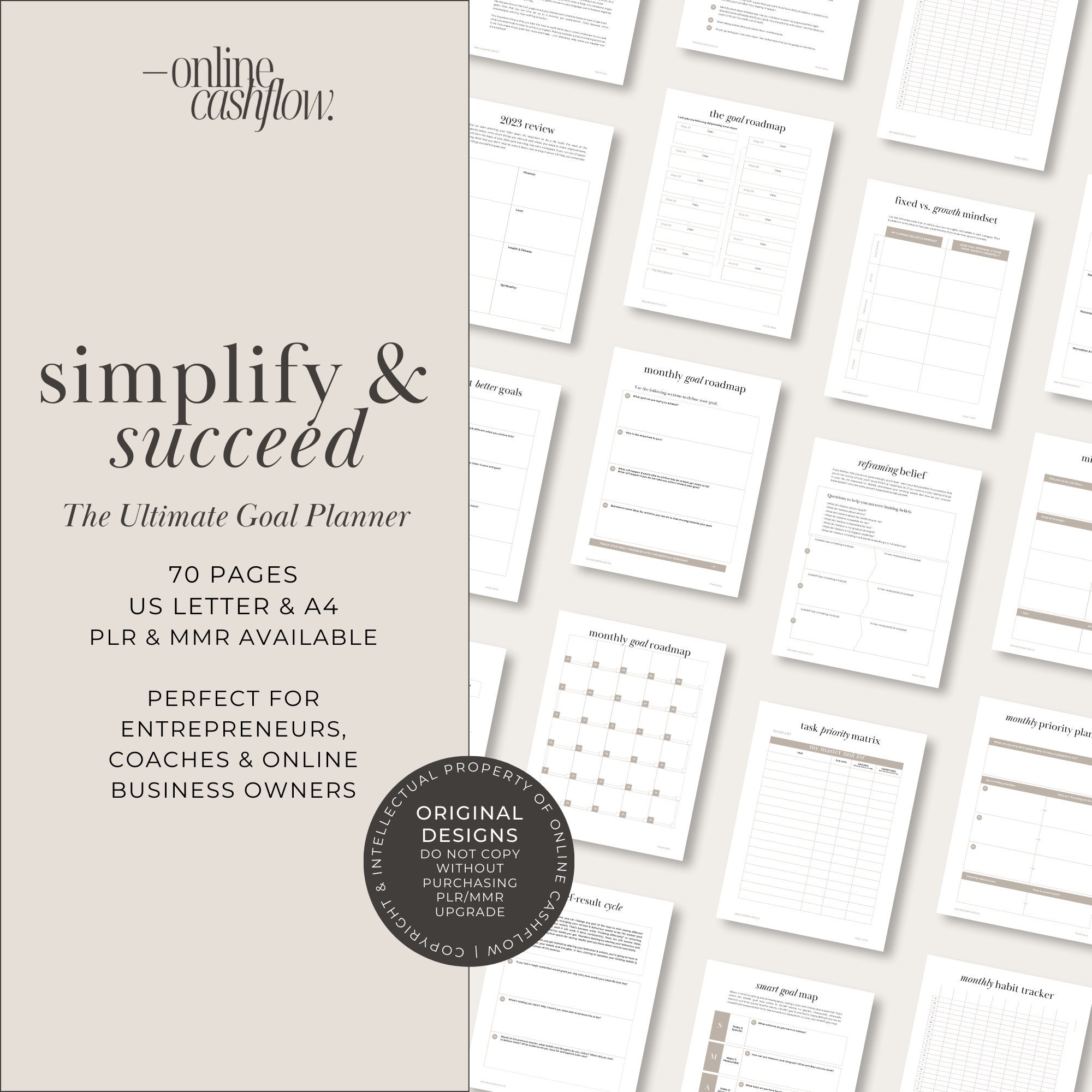 Simplify & Succeed: Ultimate Goal Planner With MRR/PLR | 2024 Goals ...