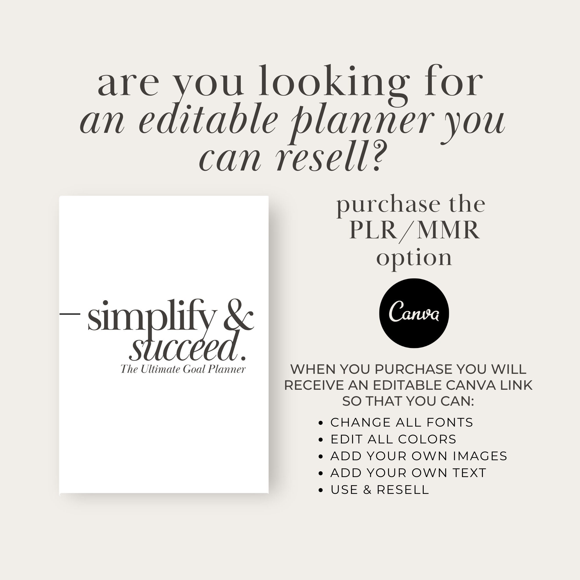 Simplify & Succeed: Ultimate Goal Planner With MRR/PLR | 2024 Goals ...