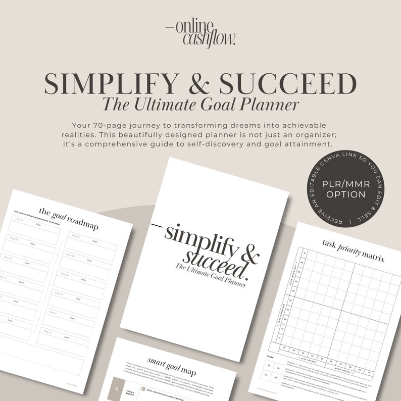 Simplify & Succeed: Ultimate Goal Planner With MRR/PLR | 2024 Goals ...