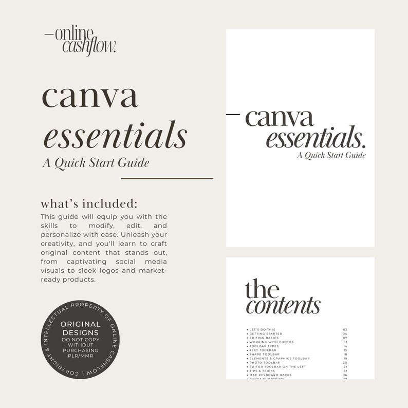 Canva Essentials: A Quick Start Guide With PLR/MRR | Canva How-to Guide for Beginners ...
