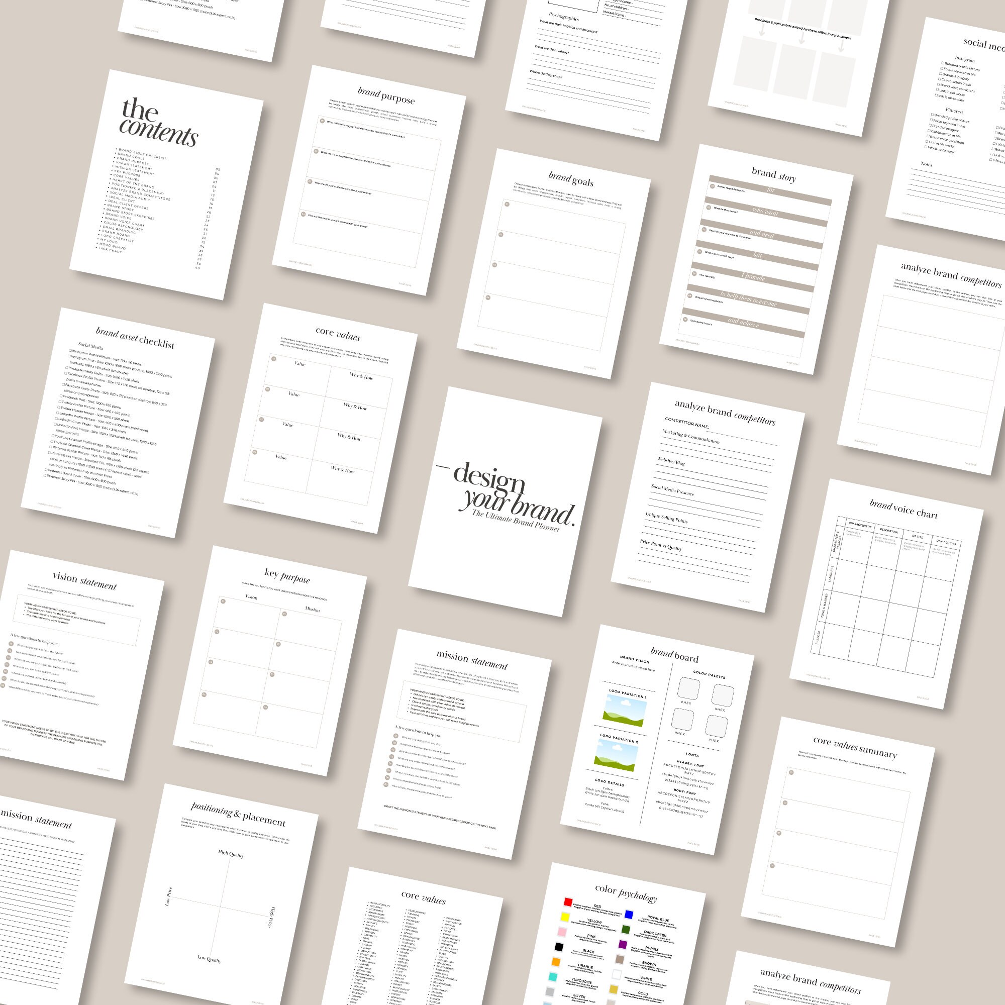 Design Your Brand: Ultimate Brand Planner Branding Workbook Brand ...