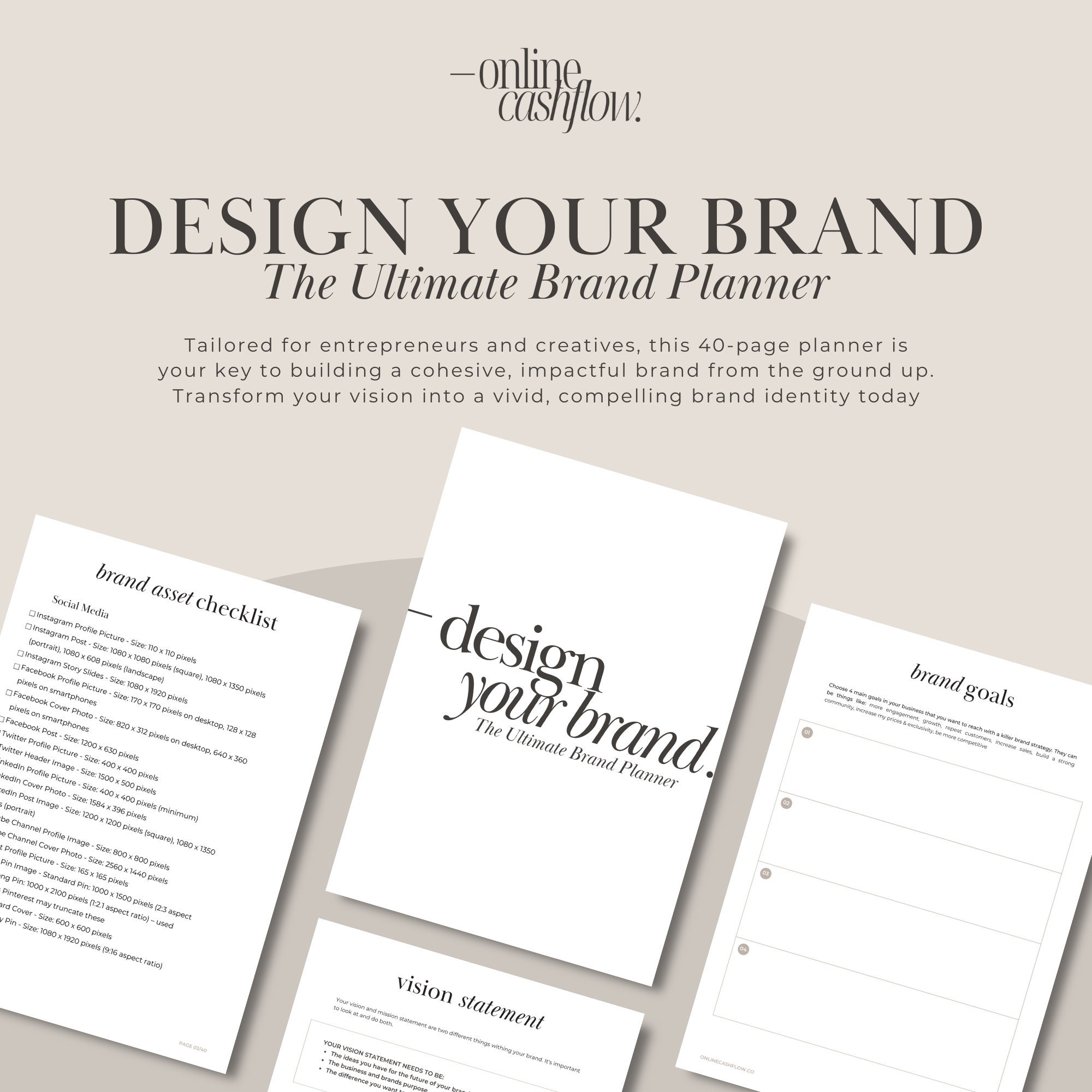Design Your Brand: Ultimate Brand Planner Branding Workbook Brand ...