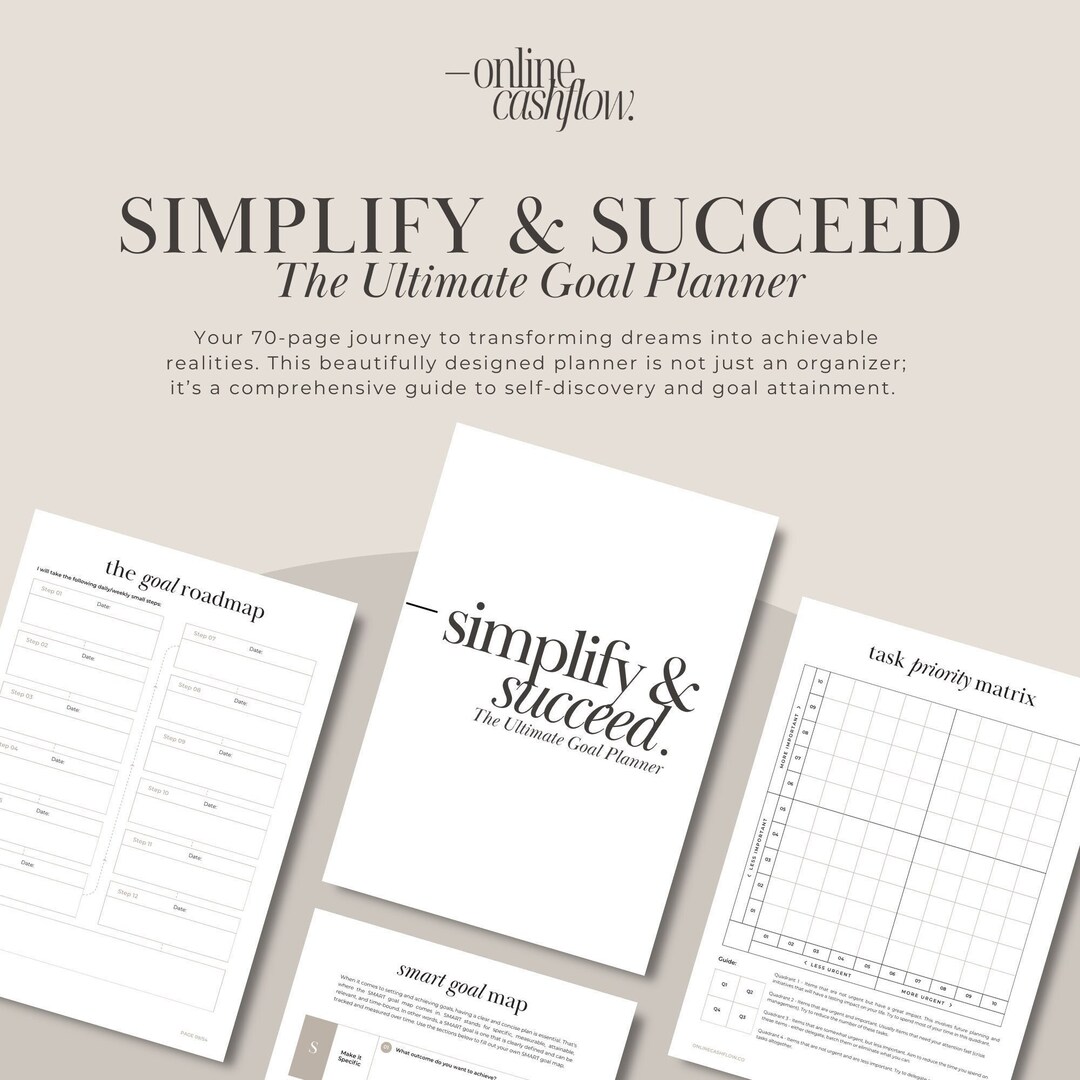Simplify & Succeed: Ultimate Goal Planner | 2024 Goals Tracker | Mid ...