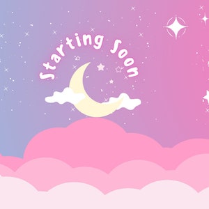 Pastel Moonlight Animated Streaming Scenes Overlay // for OBS, Stream ...