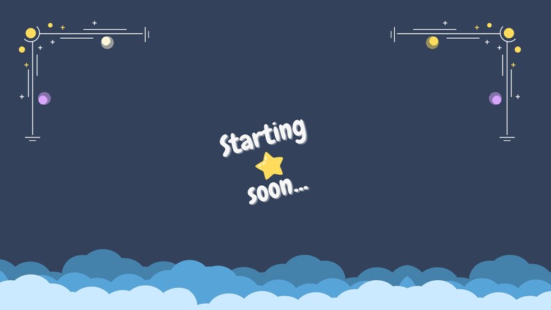 Dreamy Blue Cloud Animated Streaming Scenes Overlay Twitch Overlays ...