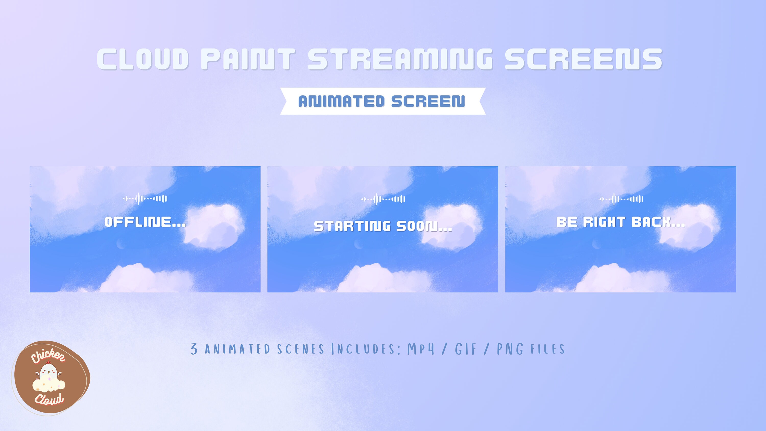 Dreamy Cloud Paint Animated Streaming Scenes Overlay // for OBS, Stream ...