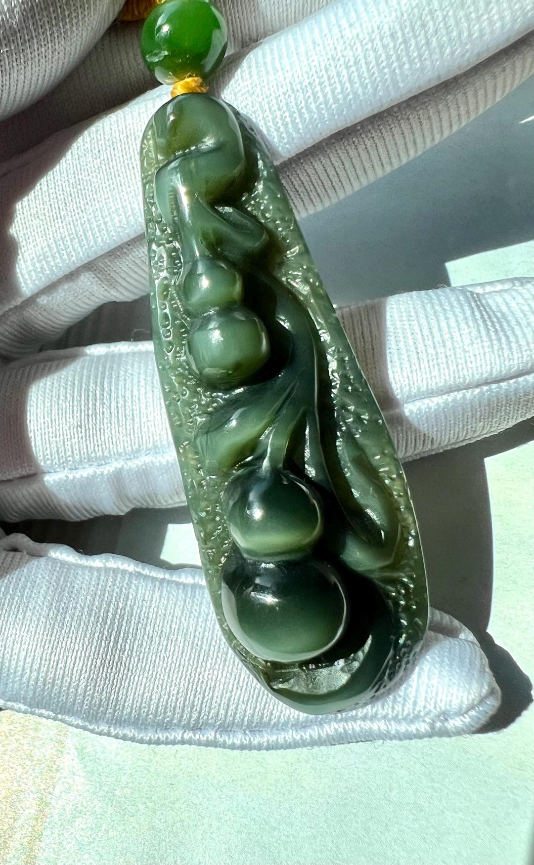 Certified Natural Nephrite Green Jade/bluish Green Nephrite Carved ...