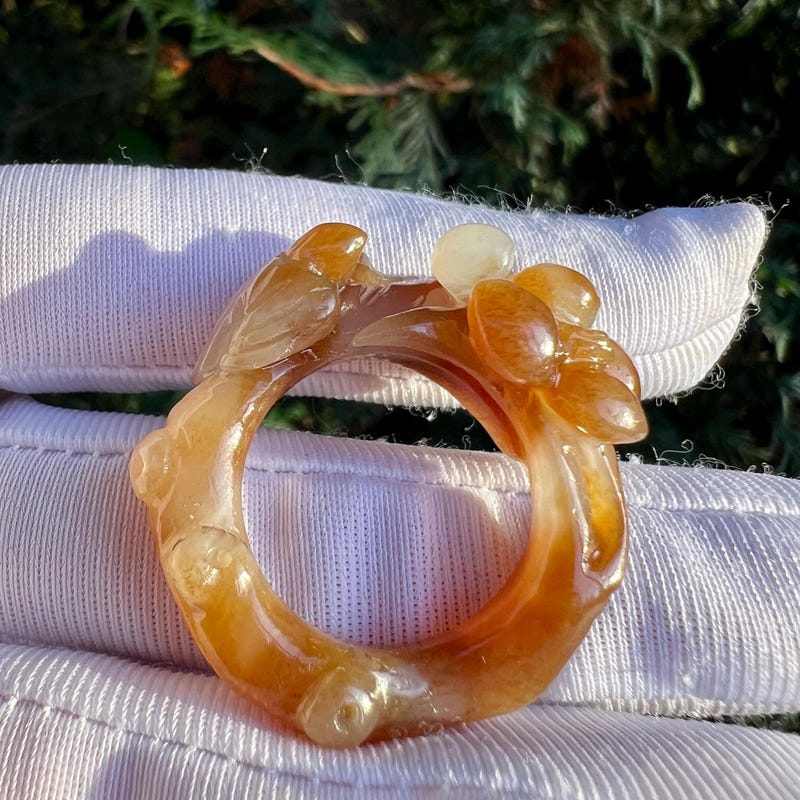Red Jade Ring - Etsy