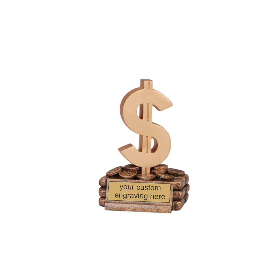 Dollar Sign "money" Trophy Resin Award, Trophy, Salesman Trophy ...