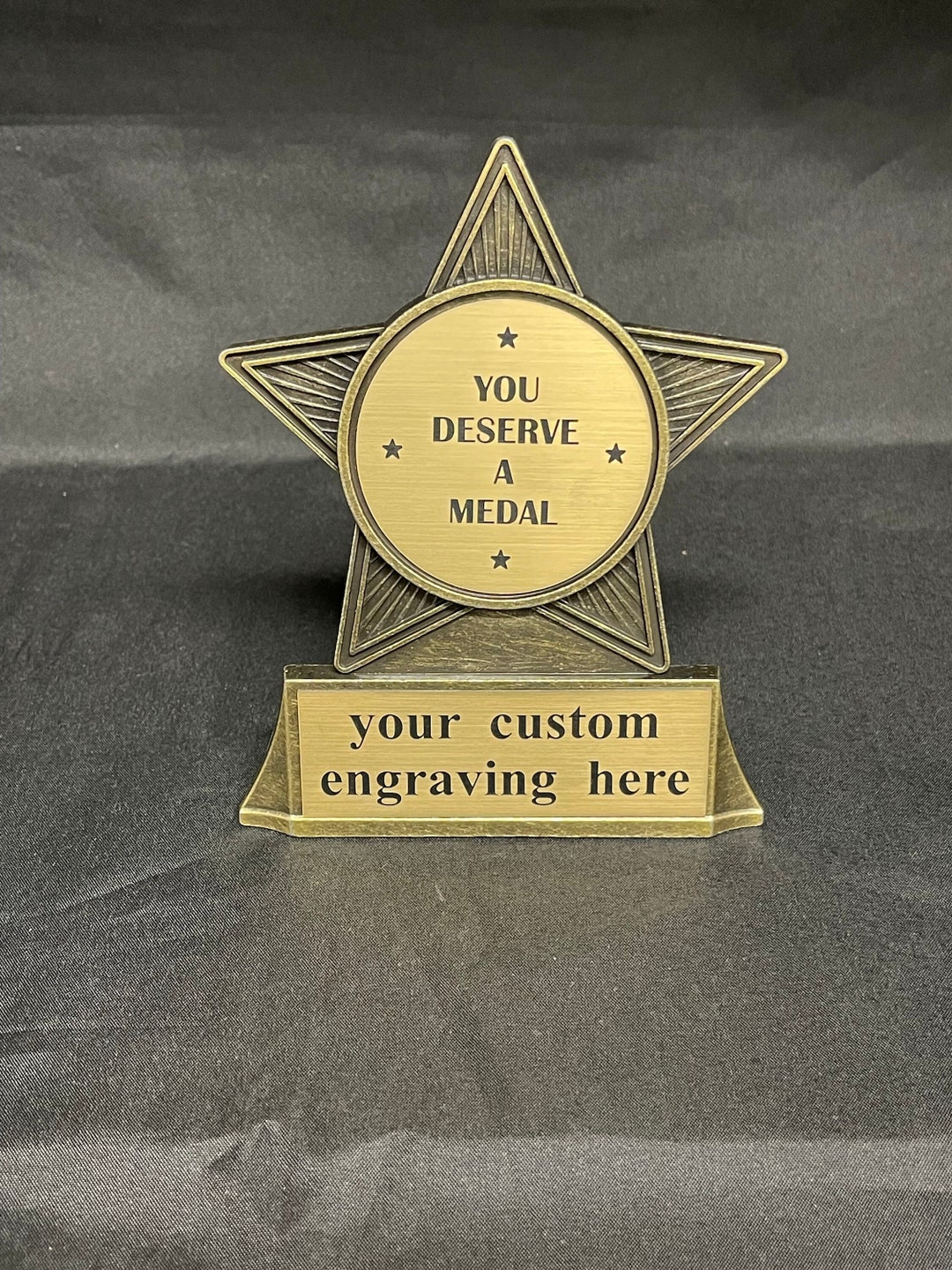You Deserve a Medal Star Award / Personalized Mini Star / Custom Trophy ...