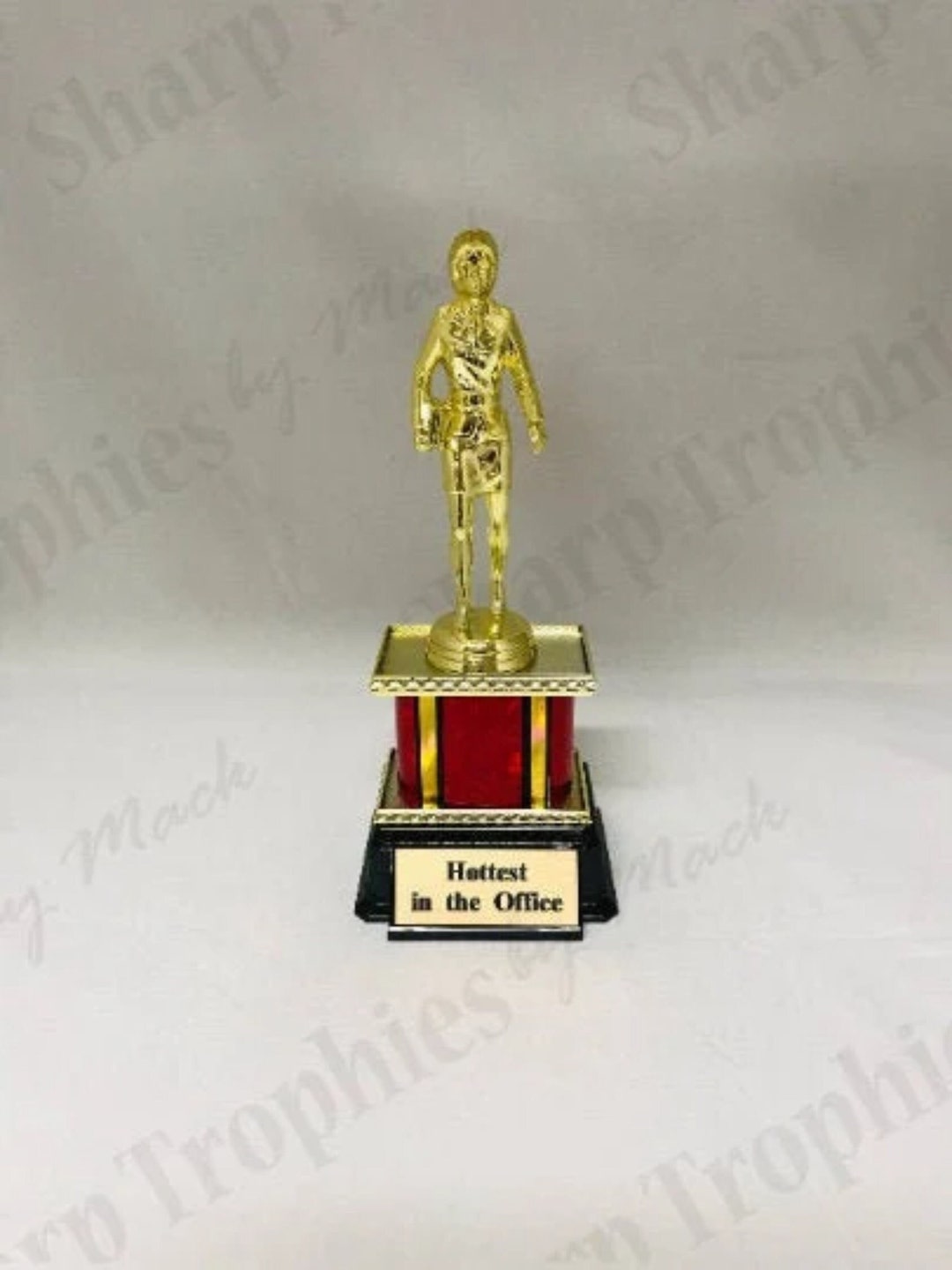 Female Dundie Award With Red Column Trophy the Office TV Show Trophy ...