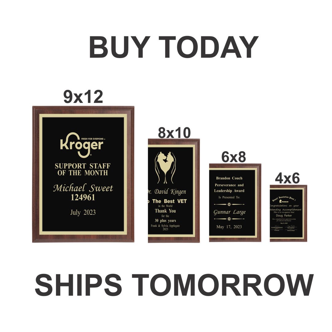 Personalized Engraved Plaque – Custom Award, Name Plate, Retirement ...