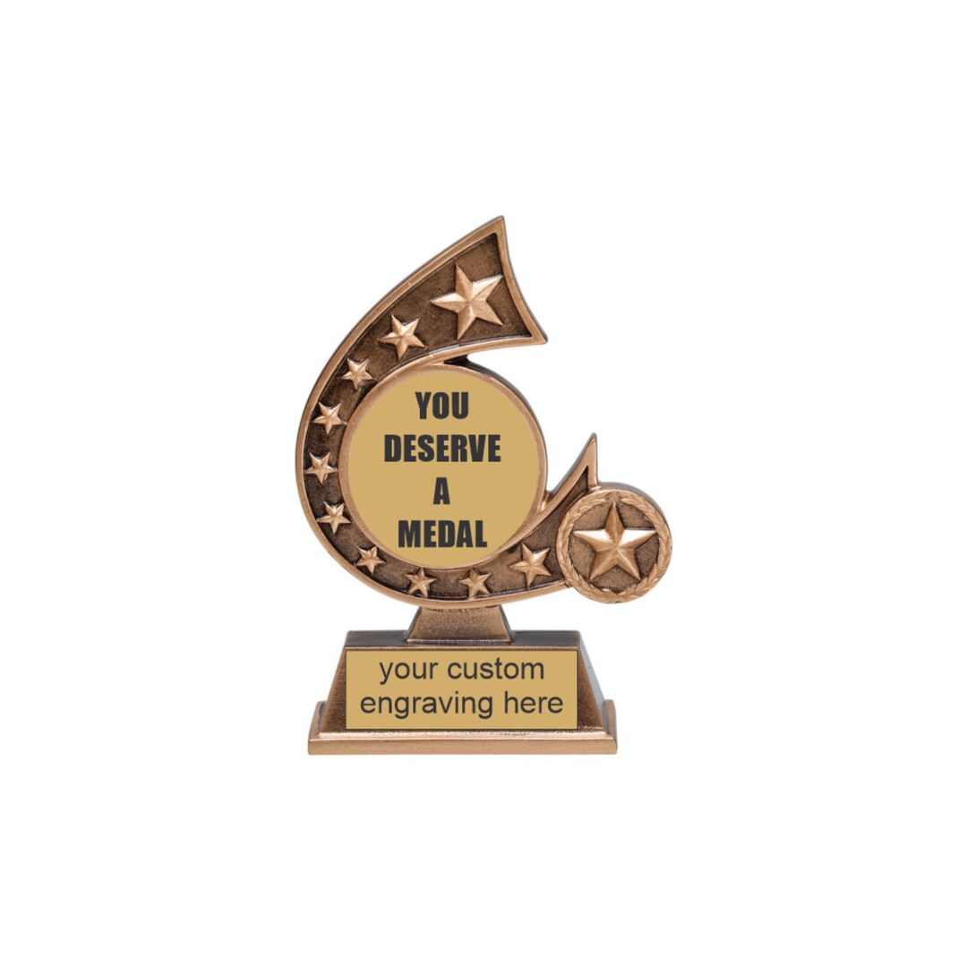You Deserve a Medal Star Award / Personalized Mini Star / Custom Trophy ...