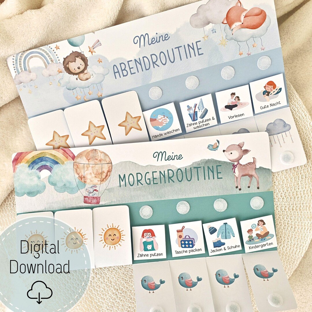 Morning and Evening Routine Flip Chart for Kids Bedtime Routine Chart ...