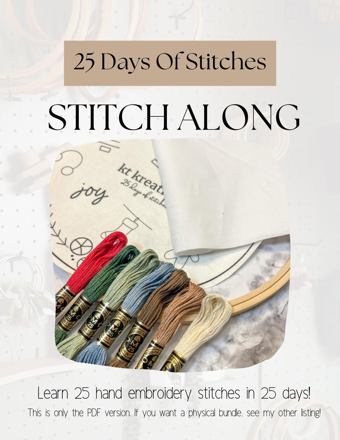 Hand Embroidery Stitch Along Kit PDF - Etsy