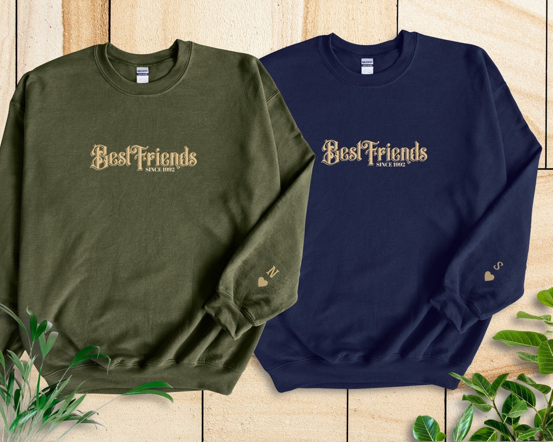 Personalized Best Friends Vintage Crewneck Sweatshirt Vintage Bestie ...