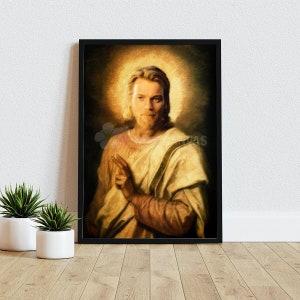 Ewan Mcgregor Jesus Oil Painting Style Poster, High Quality Print,space ...