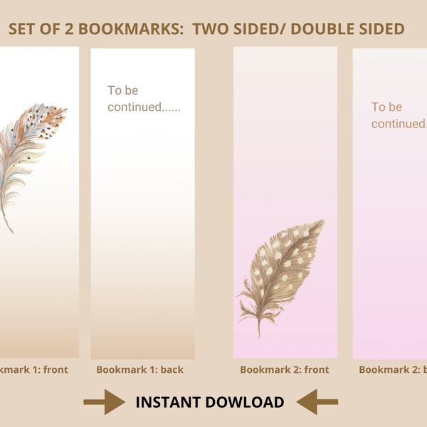 Feather Bookmarks - Etsy