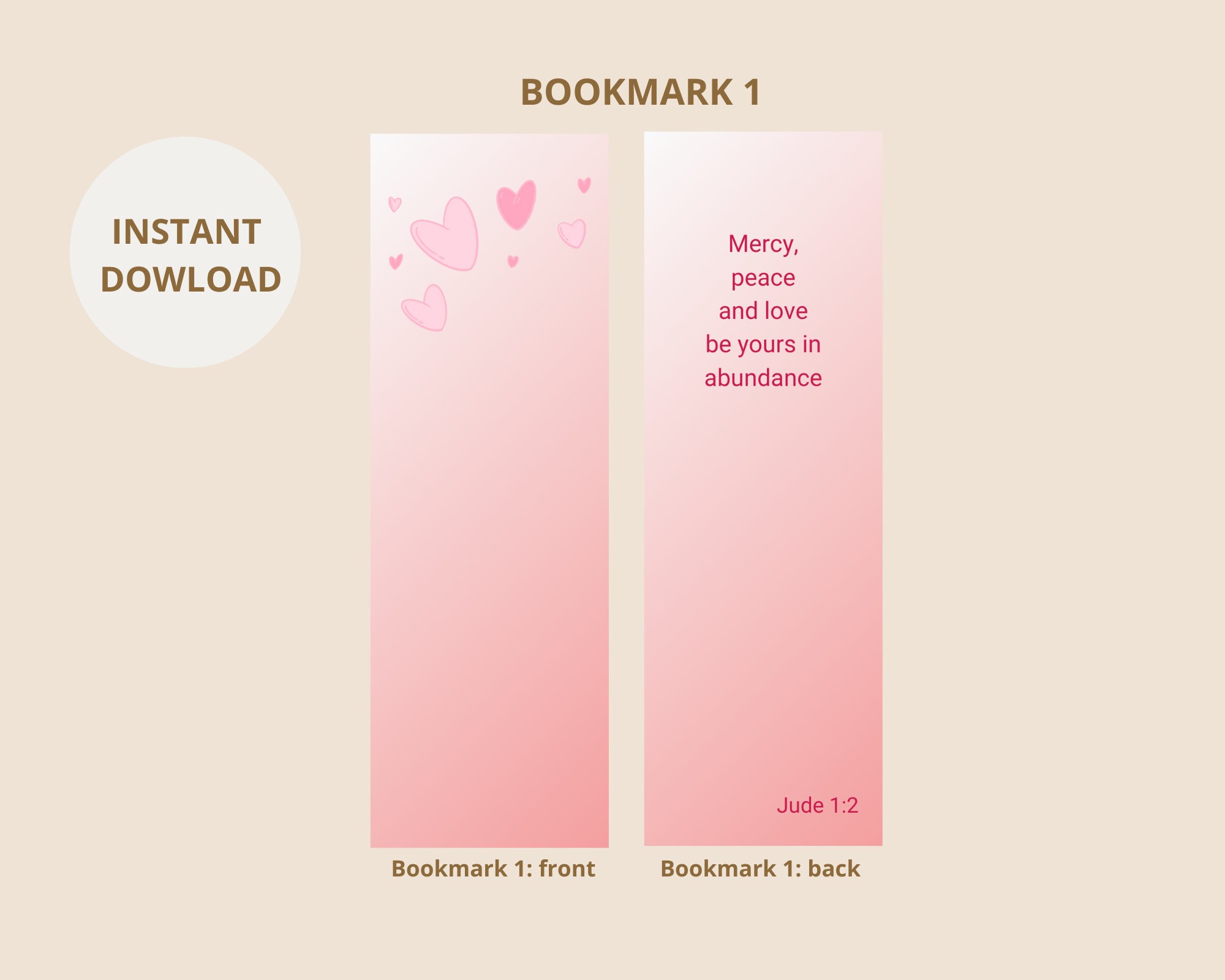 Romantic Bookmarks With Hearts to Express Your Love With Bible Verses ...