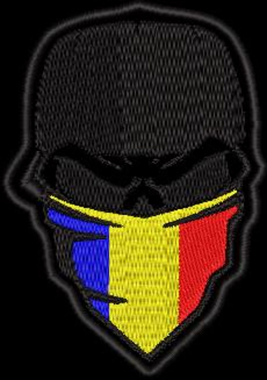 Hooligan Embroidery Design – Romanian Flag Mask Machine Embroidery File ...