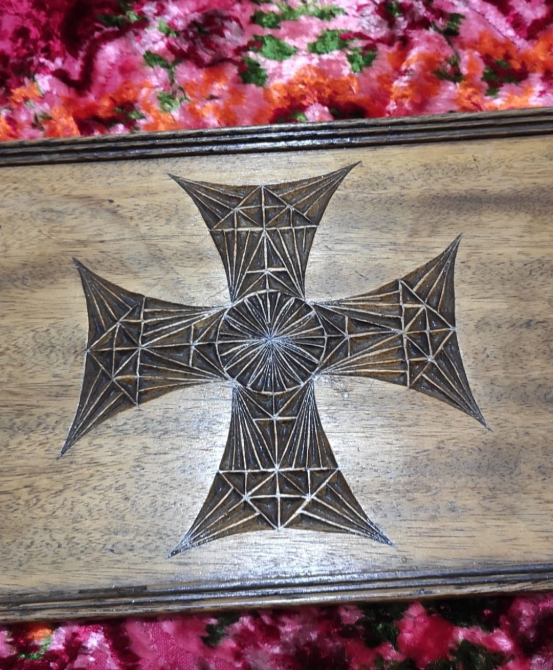 Antique Handmade Cross Tray Artwork Great Hand Workmanship Home ...