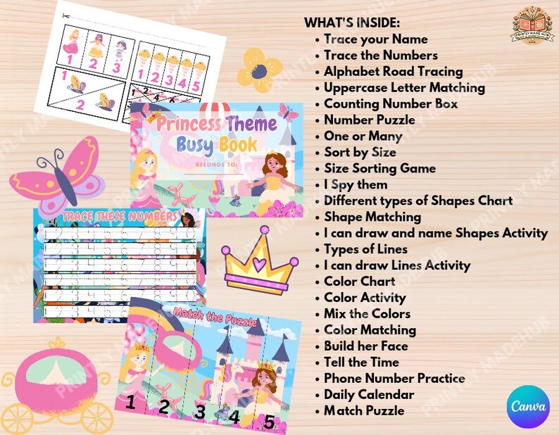 Ready-to-print Busy Book Pages: Canva Editable Templates Busy Book ...