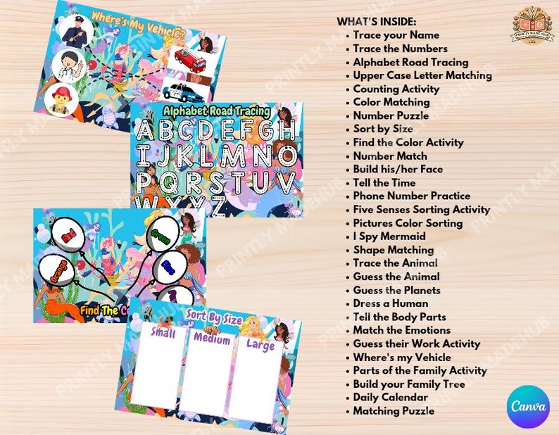 Ready-to-print Busy Book Pages: Canva Editable Templates Busy Book ...