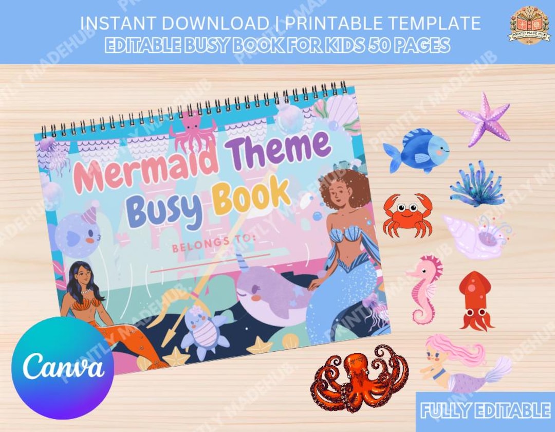 Ready-to-print Busy Book Pages: Canva Editable Templates Busy Book ...