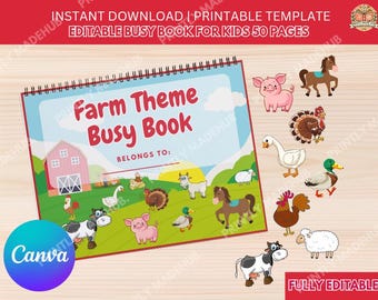 Ready-to-print Busy Book Pages: Canva Editable Templates Busy Book ...