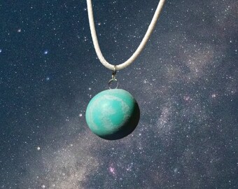Planet Uranus Necklace, Uranus Necklace, Uranus, Space Necklace, Planet ...
