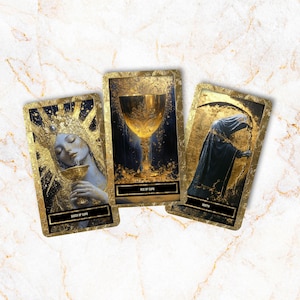 Baroque Gold Tarot Cards, Elegant Alchemy Oracle Deck, Dramatic Dark ...
