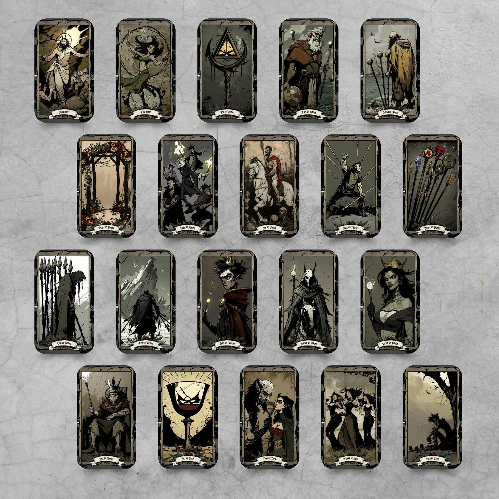 Medieval Gothic Tarot Deck, Post-apocalyptic Tarot Cards, Dark Tarot ...